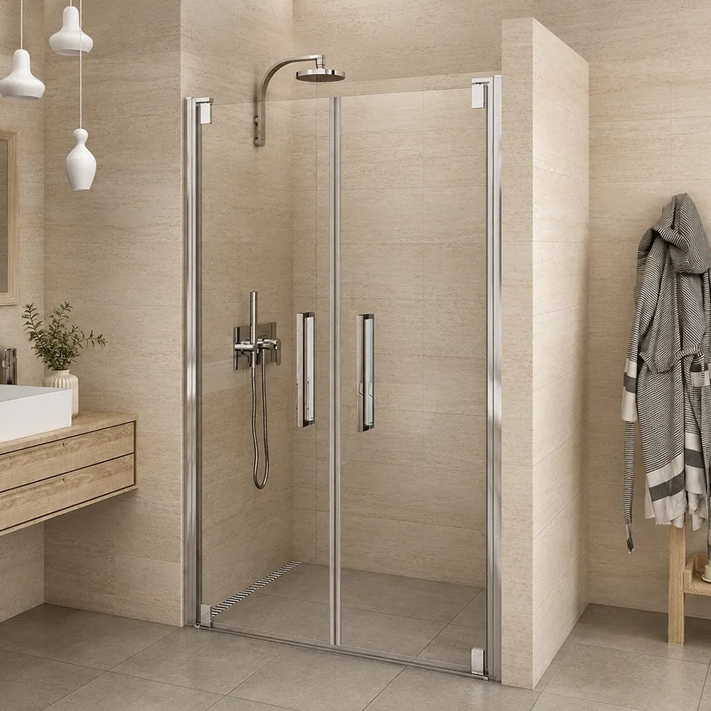 Dvoukřídlé sprchové dveře HANS II pro instalaci do niky 100 cm Brillant Sklo TRANSPARENT 200 cm HA 2B2 10020 VPE