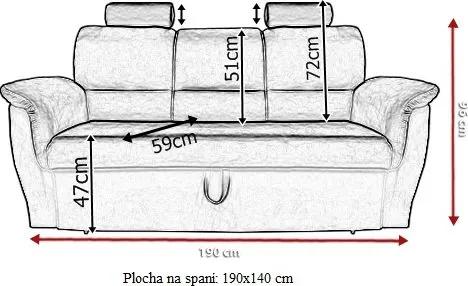 Falco Rozkládací sedací souprava NADIA s úložným prostorem, bílá/Etna 21