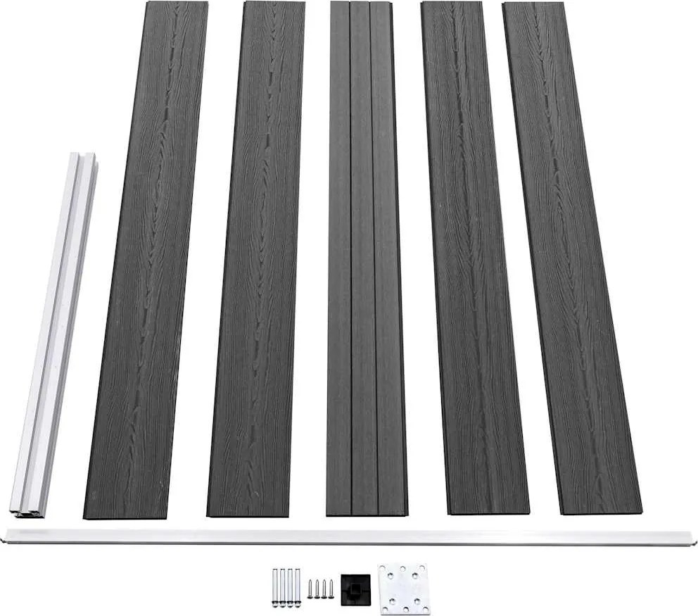 Set plotového dílce WPC 872 x 105 cm černý 3070450