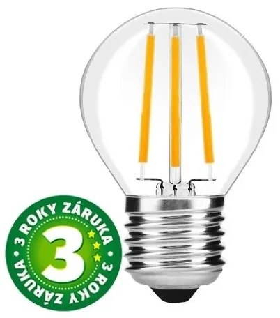 Prémiová retro LED žárovka E27 6W 806lm G45 denní, filament, ekv. 60W, 3 roky