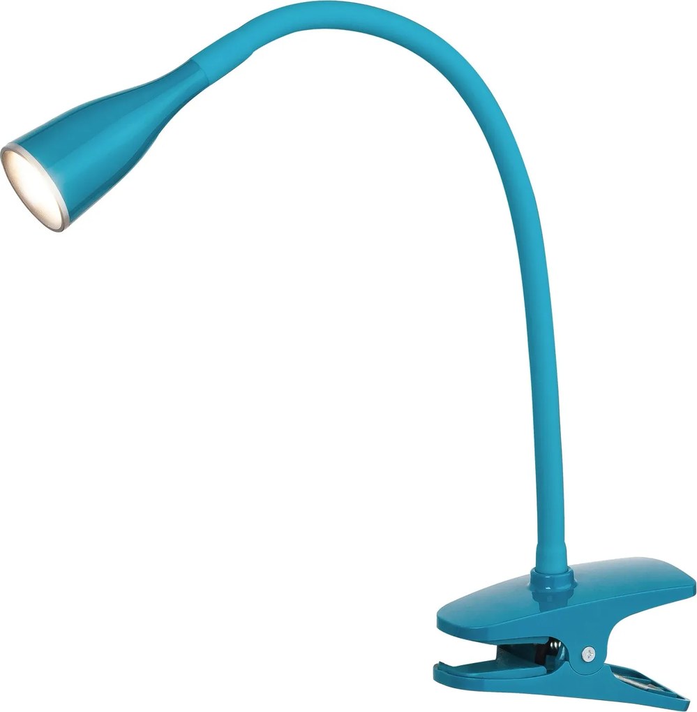 Rabalux Připínací stolní lampa Jeff, 4,5 W, 330 lm, 3000 K, modrá, 13 x 35 cm
