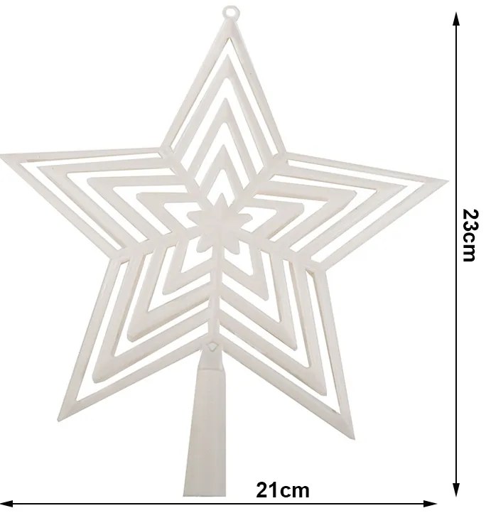 Verk Group VÁNOČNÍ STROMEK HVĚZDA VÁNOČNÍ STROMEK TOP NEROZBITNÝ BÍLÝ