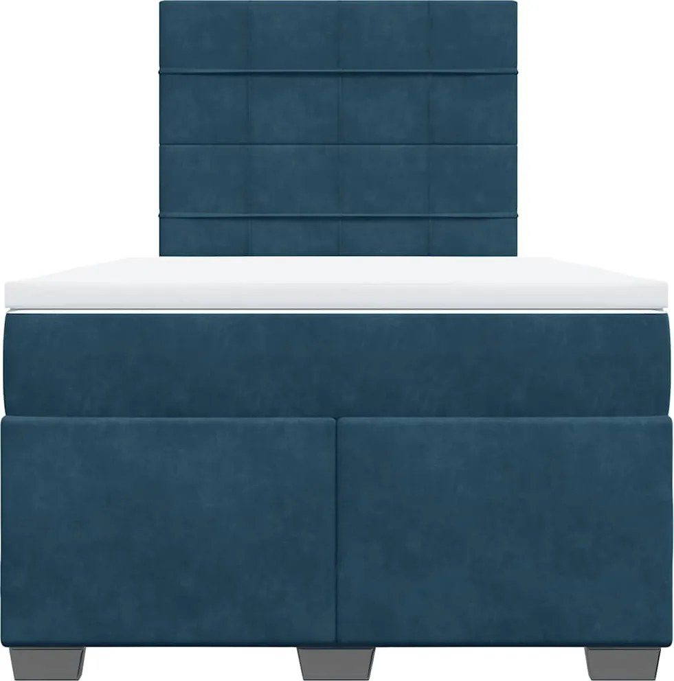 Box spring postel s matrací modrá 120 x 190 cm samet 3293162