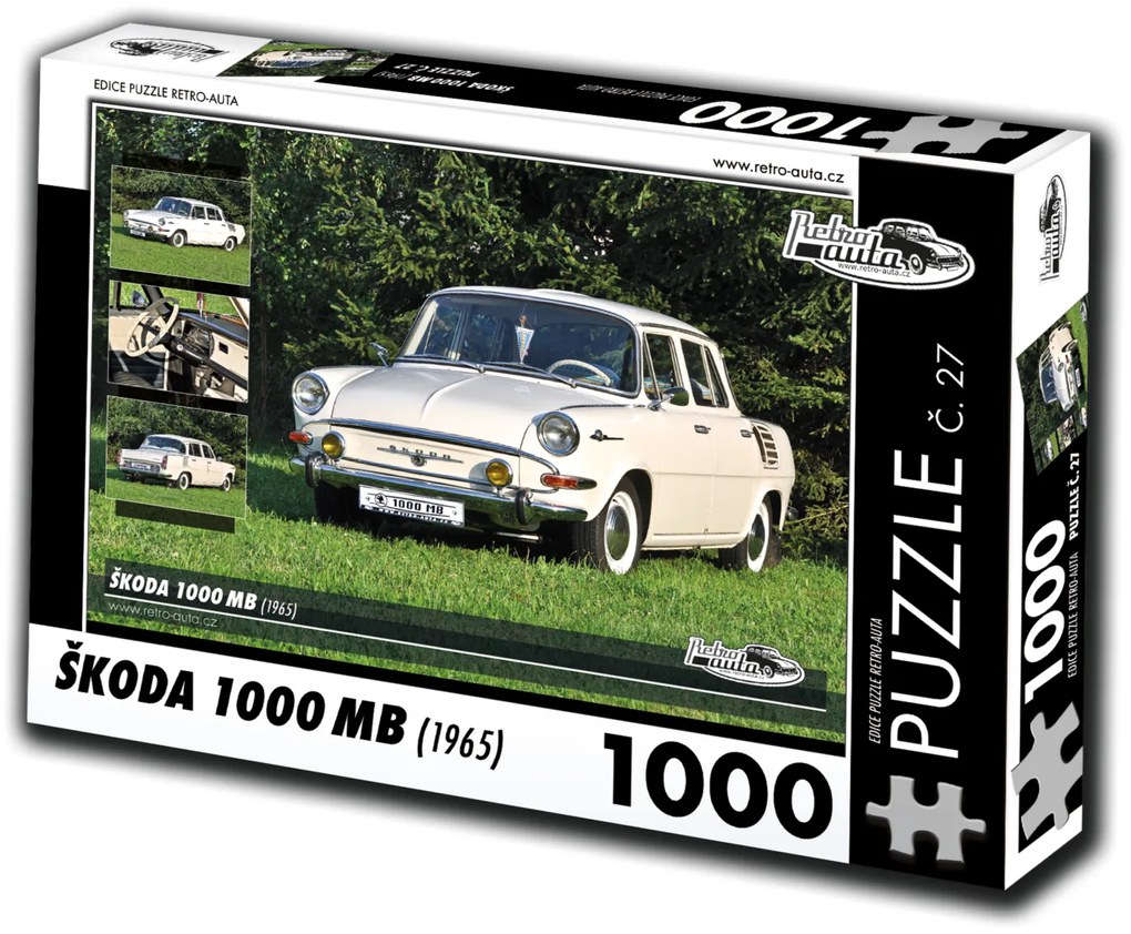 Retro-auta puzzle č. 27 škoda 1000 mb (1965) 1000 dílků