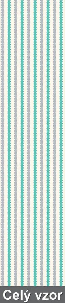 Textilesland Běhoun s motivem RETRO VERTICAL TURQUOISE