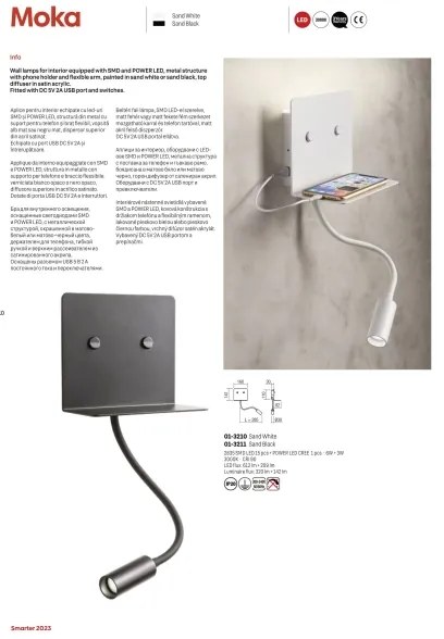 Redo 01-3211 - LED Nástěnné svítidlo MOKA LED/6W + LED/3W/230V CRI90 černá