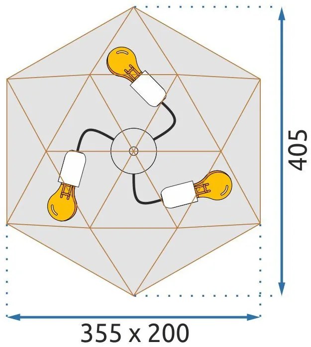 Toolight Stropní plafonové svítidlo APP1094-3C Gold