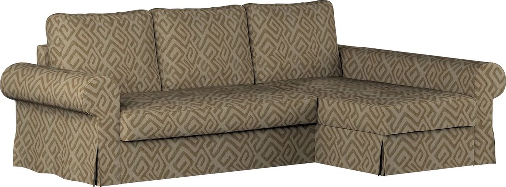 Potah na pohovku IKEA Backabro rozkládací se šezlongem barva béžová látka pletený vzor, vzorované