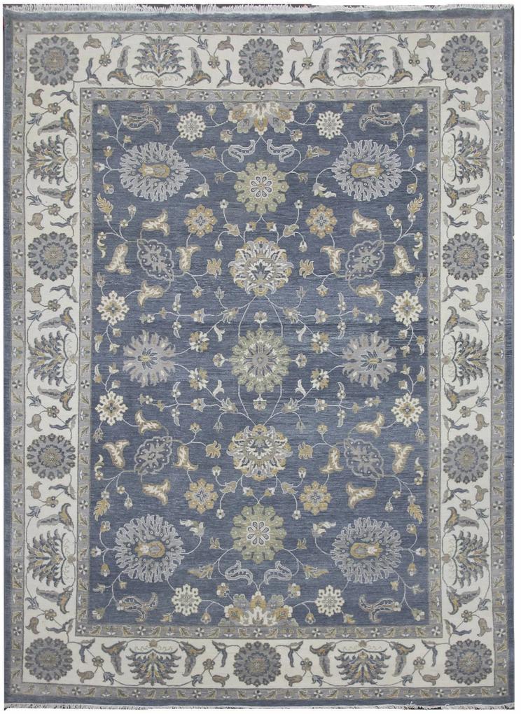 Diamond Carpets koberce Ručně vázaný kusový koberec Diamond DC-ZIGLER Jeans blue/ivory - 245x305 cm