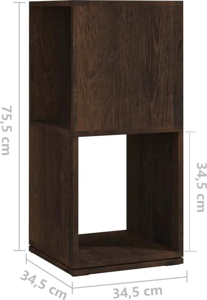 vidaXL Otočná skříňka 34,5x34,5x75,5 cm dřevotříska [339562] Barva: kouřový dub
