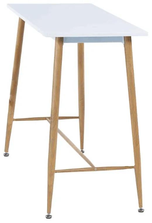 Kondela Barový stůl, bílá / buk, 110x50 cm, DORTON