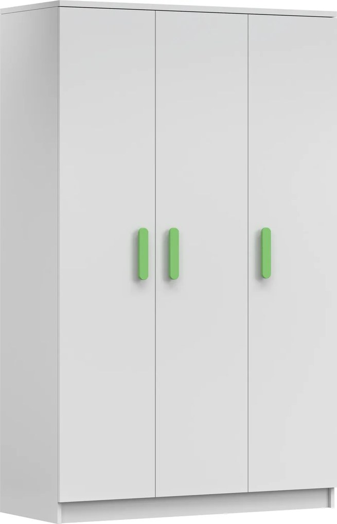 IDZ Šatní skříň SMYK I 3D 19, 120 cm Bílá / Barevné úchytky Barva: Bílá