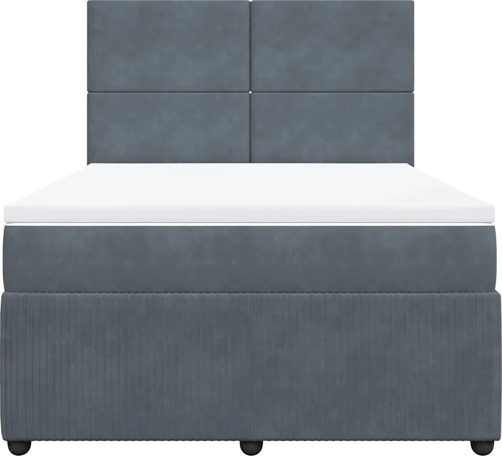 Box spring postel s matrací tmavě šedý 140 x 190 cm samet 3294629