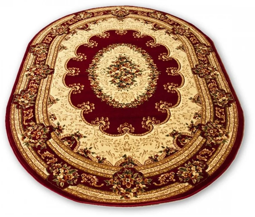 Kusový koberec klasický vzor bordó ovál 150x295, Velikosti 150x295cm