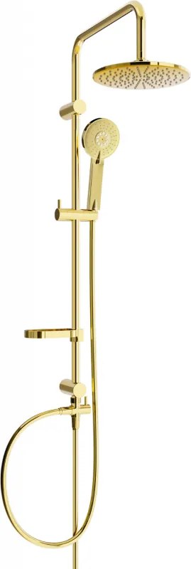 Mexen - X40 sprchový set s horní hlavicí 22 cm, zlatá, 798404091-50