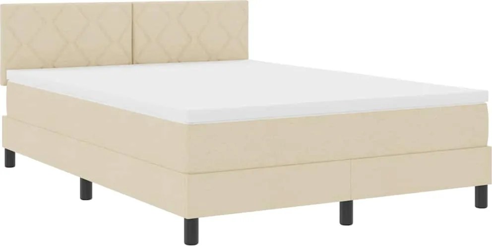 Postel s boxspringem s polštářem Krémová 160 x 200 cm textil 3338781