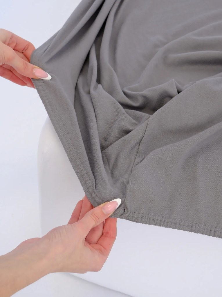 MK Lůžkoviny Jersey prostěradlo Classic 90 × 200 cm - tmavě šedá