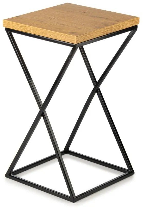 Květinový stojan LOFT I 40 cm černý/dub lancelot