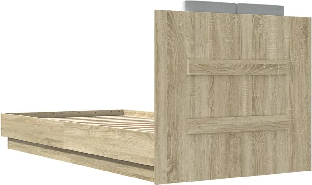 Rám postele s čelem dub sonoma 75 x 190 cm kompozitní dřevo 3209977