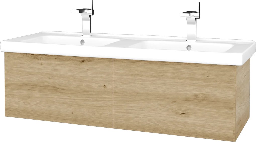 DŘEVOJAS koupelnová skříň VARIANTE SZZ2 125 (umyvadlo Harmonia) Barevné provedení: N03 Graphite