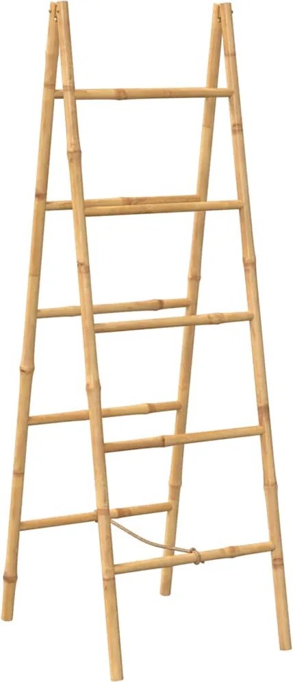 Dvojitý žebřík na ručníky s 5 příčlemi bambusový 50x160 cm 243714