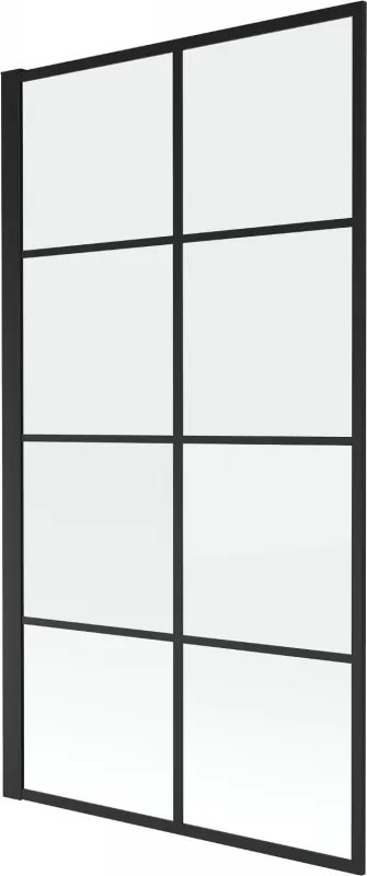 Mexen ALEX, vanová zástěna, 1-křídlo otáčivé, 70x140 cm, černá, 893-070-001-70-77