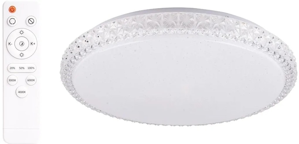 PLX Přisazené stropní LED osvětlení s hvězdnou oblohou INGRID, 24W, teplá-studená bílá, 40cm, kulaté 310750