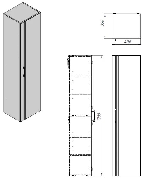 Lavedo Melony Beige 170 vysoká závěsná skříňka do koupelny