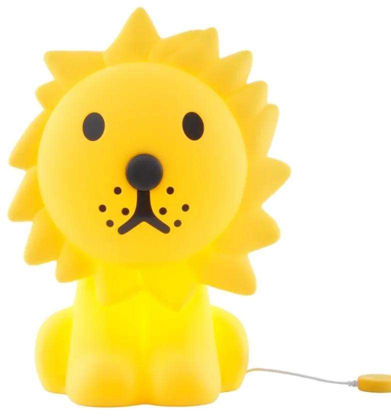 Žlutá plastová dětská LED lampa Mr. Maria Lion 50 cm