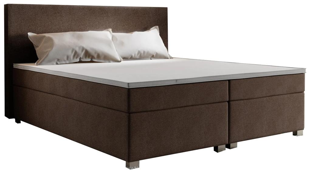 Manželská postel Boxspring 160 cm Simon (tmavě hnědá) (s matrací, bez úložného prostoru). 1047338