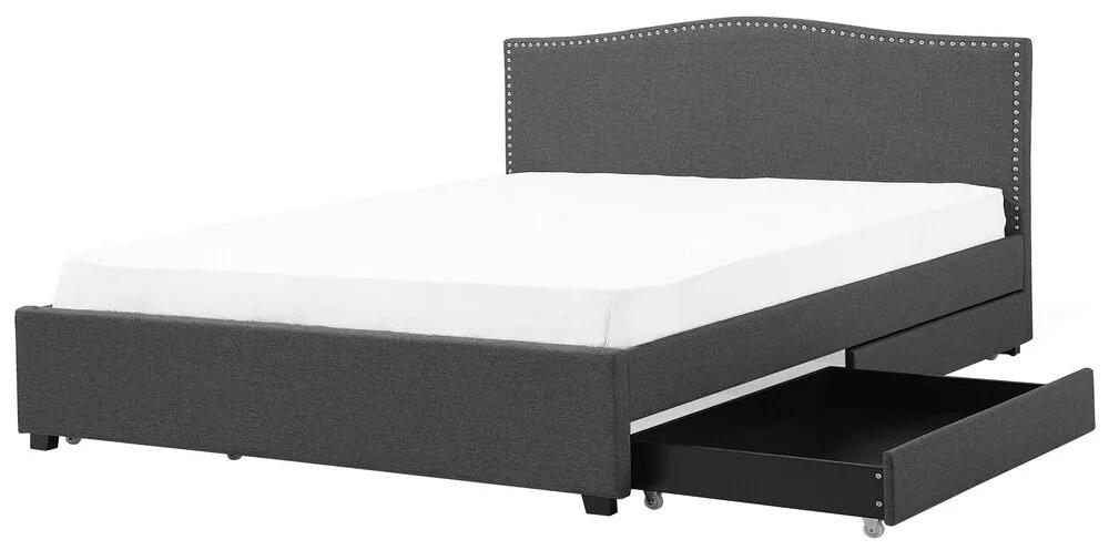 Manželská postel 180 cm MONTHY (s roštem a úl. prostorem) (šedá). 1007379
