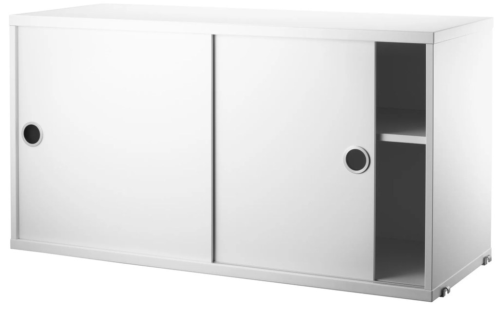 STRING Skříňka Cabinet with Sliding Doors, White