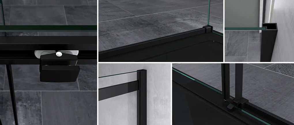 design sprchový kout RAVENA 18 - BLACK 100-140cm