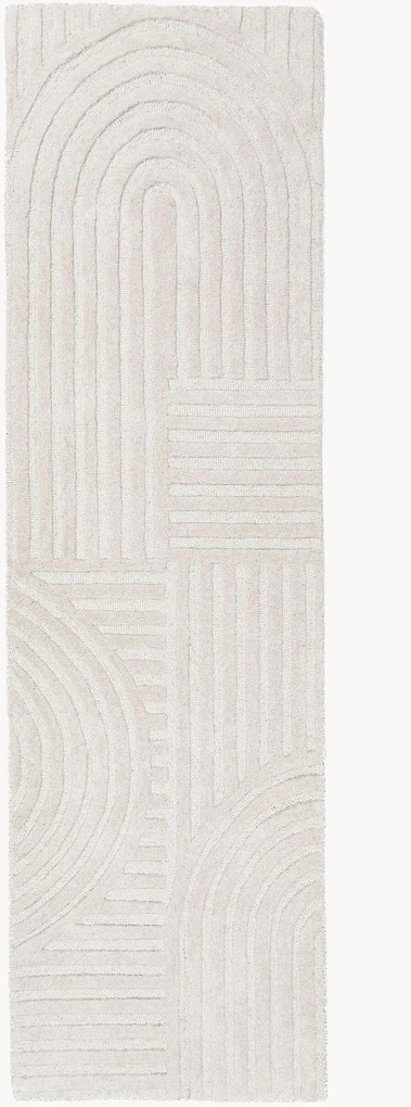 Ručně všívaný vlněný běhoun se strukturovaným povrchem Zen Garden