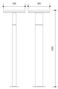 LED Venkovní lampa BARI LED/10W/230V 4000K 60 cm IP54 antracit