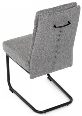 Jídelní židle světle šedá látka nohy černý kov DCL-P3107 SIL2