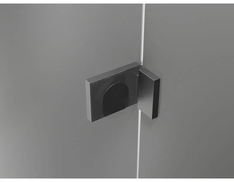 Mexen Lunar, L sklápěcí sprchový kout levý 70 x 70 cm, 8mm čiré sklo, profil grafit broušený, 834L-070-070-66-00-L