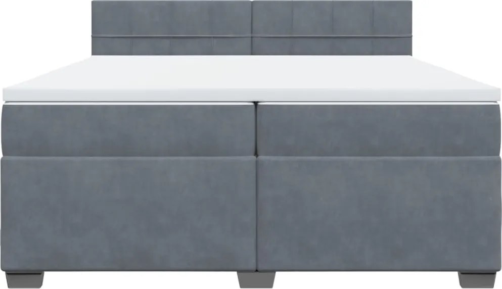 Box spring postel s matrací tmavě šedá 200x200 cm samet 3286403