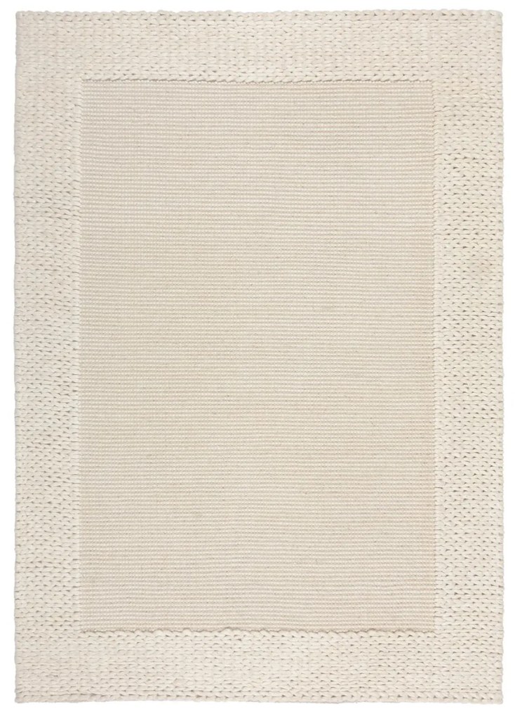 Flair Rugs, Kusový koberec Rue Plait Natural, 200x290, bílá, ložnice