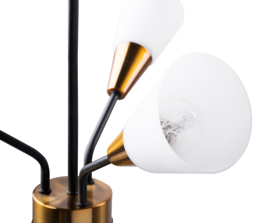Bílo-zlato-černá stropní lampa 6 stinítek AROYO VI Beliani