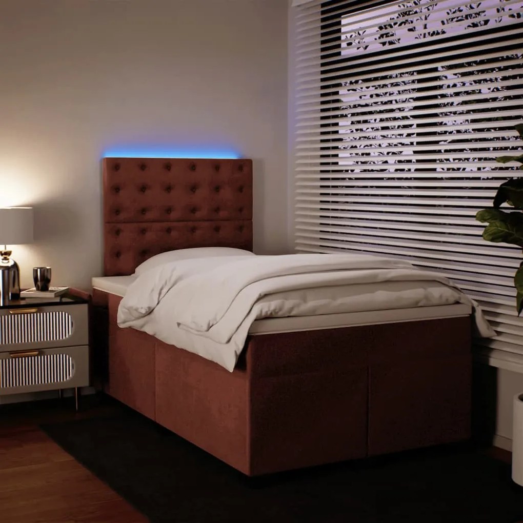 Box spring postel s matrací růžová 120 x 200 cm samet 3293199