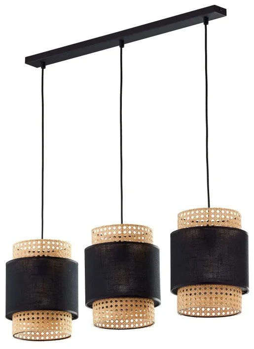 TK LIGHTING Sada osvětlení - BOHO, sestava č. 3, černá/slámová