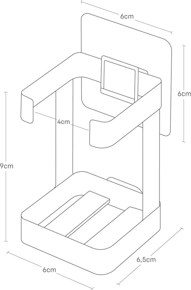 Černý kovový držák zařízení péče o pleť Film Hook – YAMAZAKI
