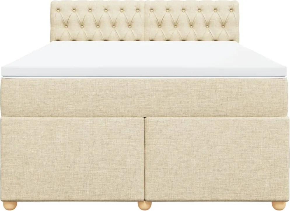 Box spring postel s matrací krémová 140x200 cm textil 3289015