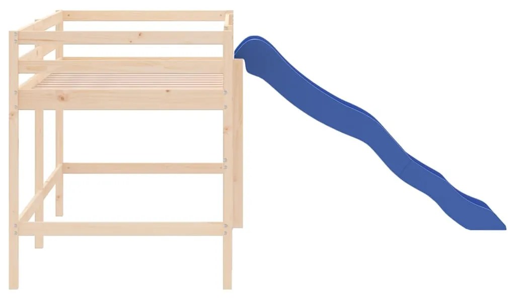 Dětská patrová postel se skluzavkou 90 x 200 cm borové dřevo - Default Title