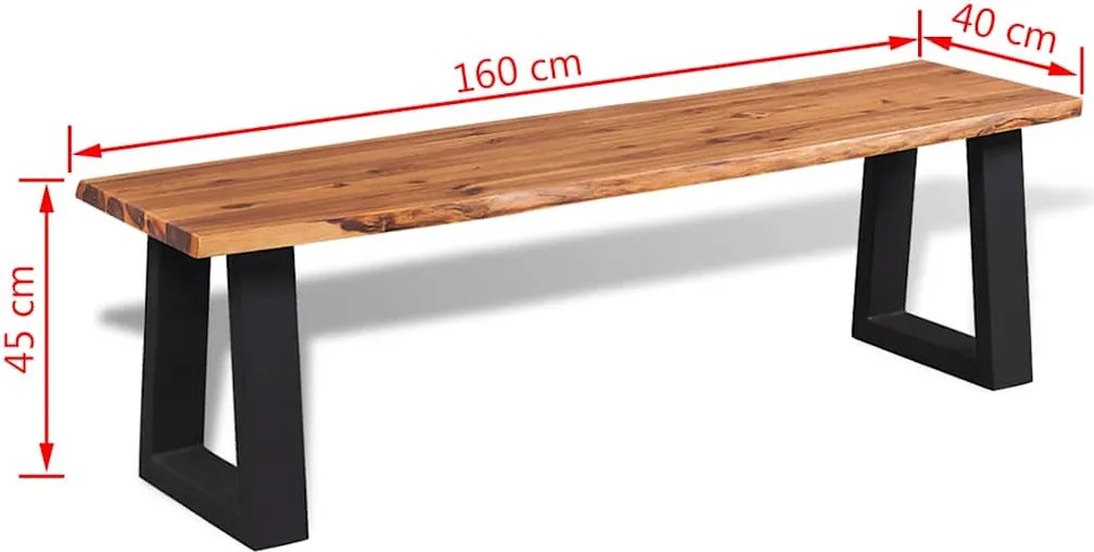 Lavice z masivního akáciového dřeva 160 cm 245688
