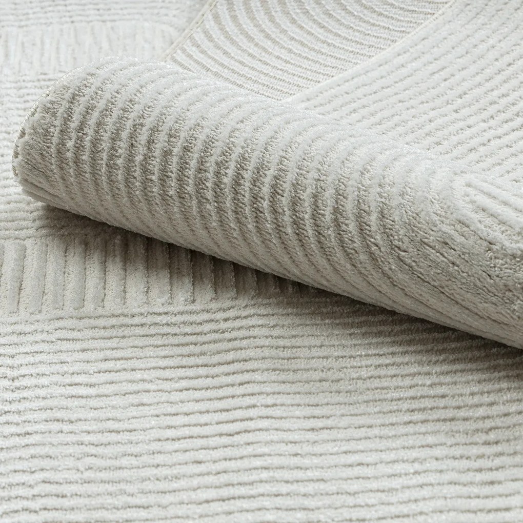 Dywany Łuszczów, Kusový koberec Balance 9086 cream, 160x220, bílá, ložnice