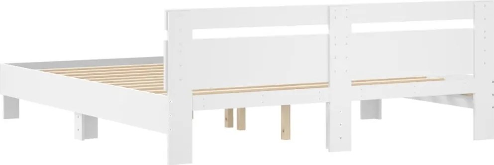 vidaXL Rám postele s čelem 180 x 200 cm kompozitní dřevo [3207399] Barva: Bílá