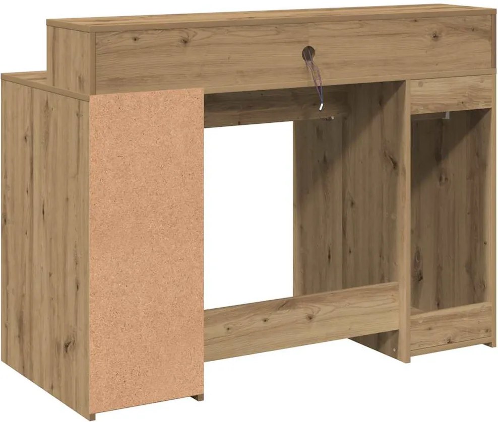 Psací stůl s LED dub artisan 120 x 55 x 91 cm kompozitní dřevo 3309419
