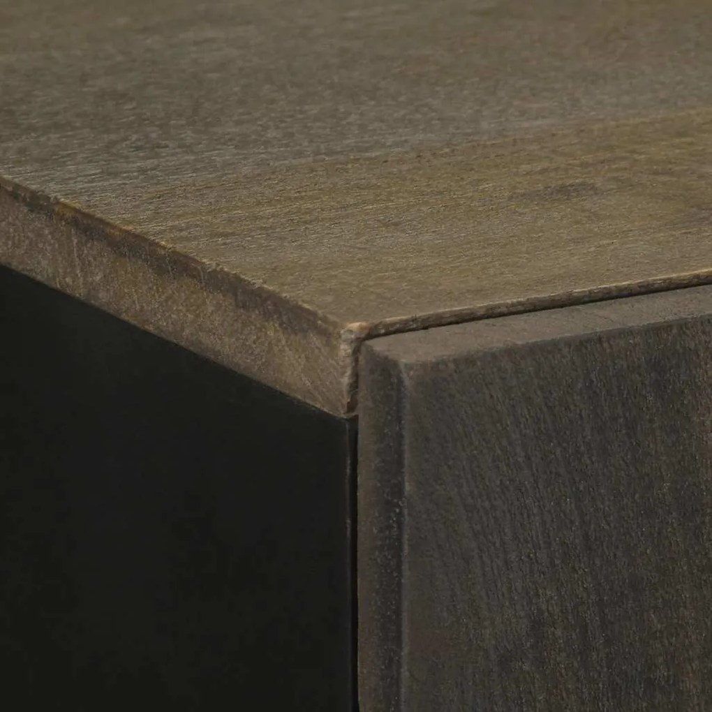 Skříň Highboard Černá 60X33X100 Cm Masivní Mangovníkové Dřevo
